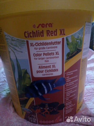 Корм для рыб цихлид 10л sera cichlid Red XL